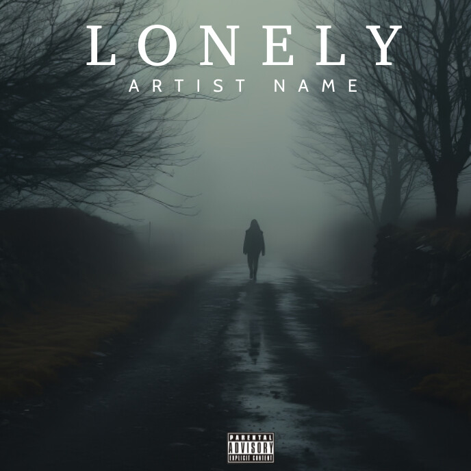 Plantilla de Black Lonely Sad Song Album Album Cover | PosterMyWall