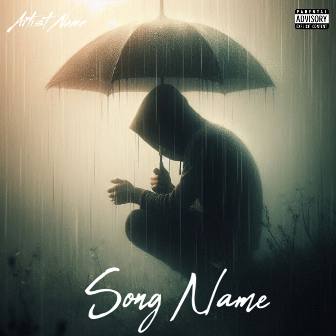 Black Lonely Song Album Cover Album Cover Template | PosterMyWall