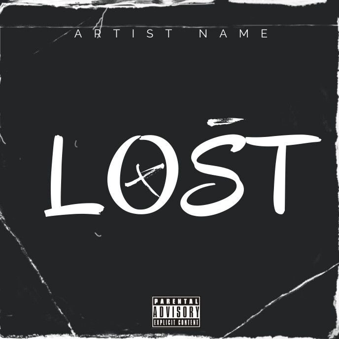 Plantilla de Black Lost Album Cover Album Cover | PosterMyWall
