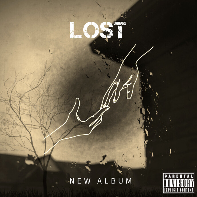 Modèle Black Lost Music Album Cover Album Cover | PosterMyWall