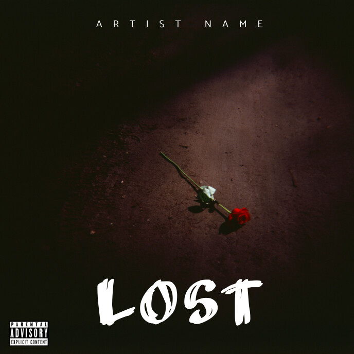Copy of Black Lost Red Flower Sad Music Album Cover | PosterMyWall