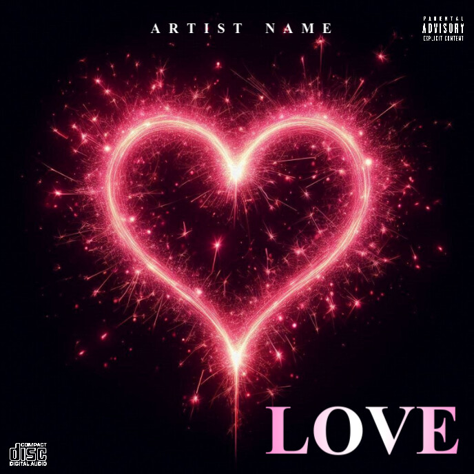 Black Love Heart Song Mixtape Album Cover Art Design Album Cover ...