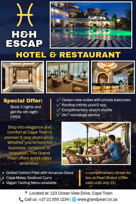 Black Luxury Hotel Promotion Poster Template | PosterMyWall