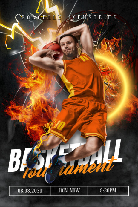 Black Maksimalis Basketball Tournament Poster Template | PosterMyWall