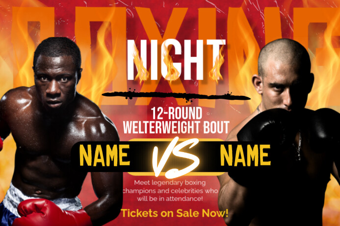 Black Maksimalis Boxing Night Poster Template | PosterMyWall