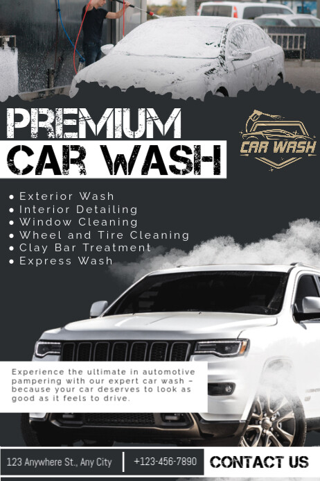 Black Maksimalis Car Wash Poster Template | PosterMyWall