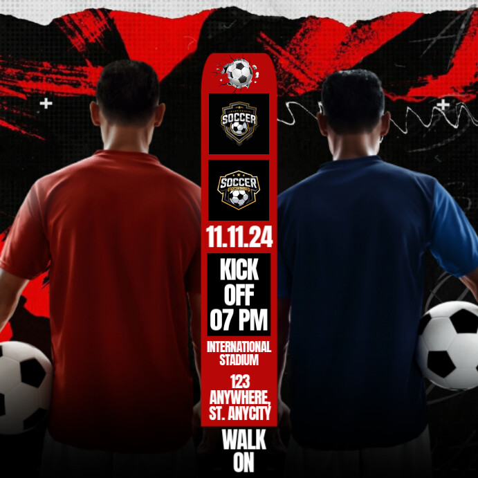 Black Maksimalis Football Match Day Pos Instagram Template | PosterMyWall