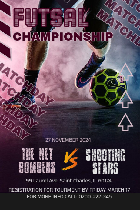 Black Maksimalis Futsal Championship Poster Poster Template | PosterMyWall
