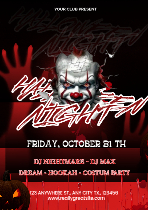 Plantilla de Black Maksimalis Halloween Night A4 | PosterMyWall