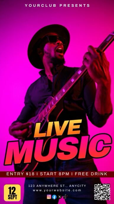 Black Maksimalis Live Music Reel Instagram Template | PosterMyWall