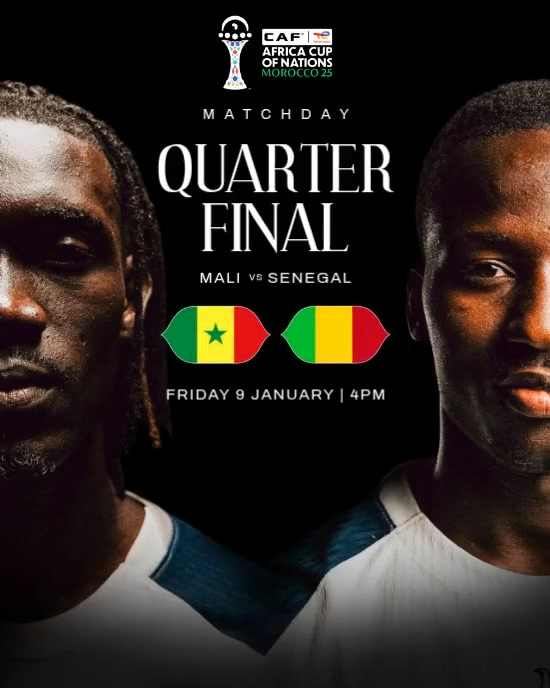 Plantilla de Black Maksimalis Mali Vs Senegal Afcon Match Day Instagram ...