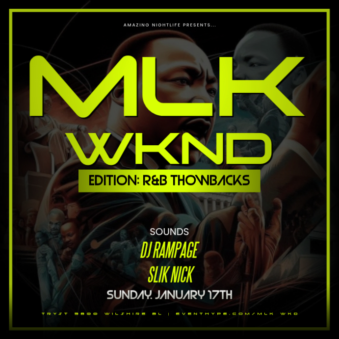 Black Maksimalis Mlk Wknd Pos Instagram Template | PosterMyWall