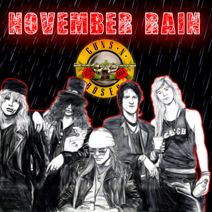 Black Maksimalis November Rain Cover Album Sampul Album Template ...