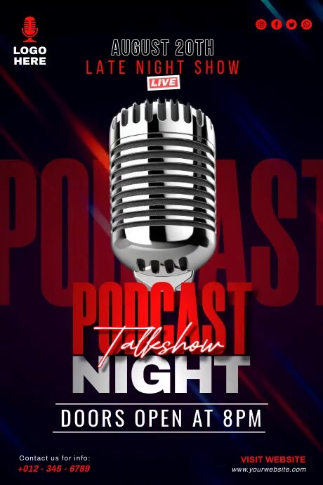 Copy of Black Maksimalis Podcast Night Talkshow Poste | PosterMyWall