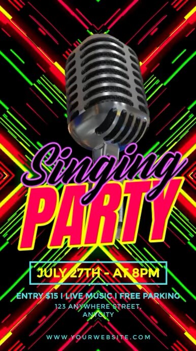 Black Maksimalis Singing Party Reel Instagram Template | PosterMyWall