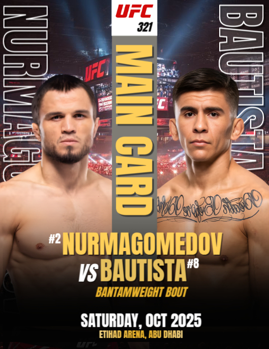 Black Maksimalis Ufc 321 Main Card Bantamweight : Nurmagomedov Vs ...