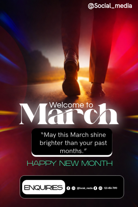 Black March Welcome Poster Poster Template | PosterMyWall