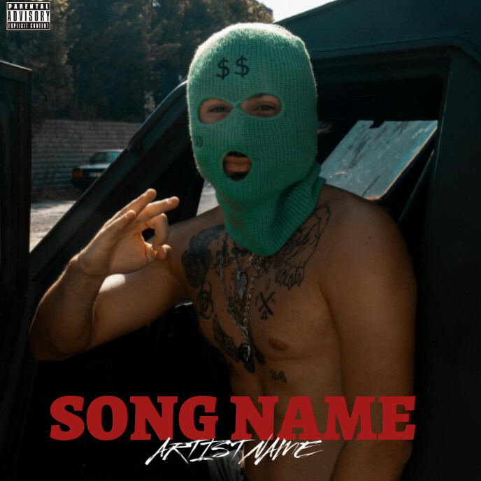 Black Mask Man Dark Album Cover Template | PosterMyWall