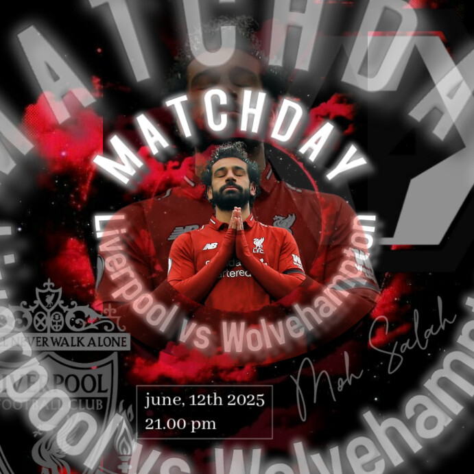 Black Match Day Soccer Instagram Post Template | PosterMyWall