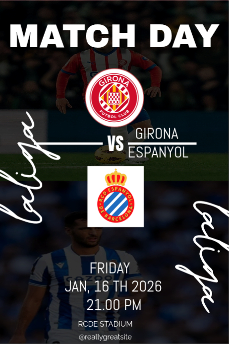 Plantilla de Black Match Day Soccer Poster | PosterMyWall