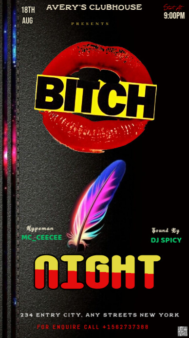 Black Maximalist this Image Is A Poster For An Event Titled "bitch ...