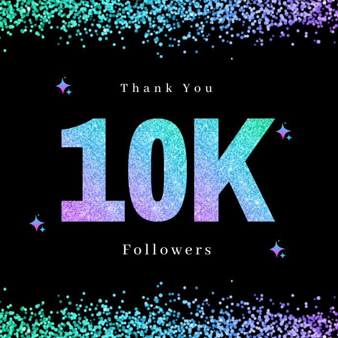 Black Maximalist 10k Followers Instagram Pos Template | PosterMyWall