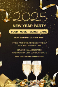 new year party invitation 2025 template | PosterMyWall