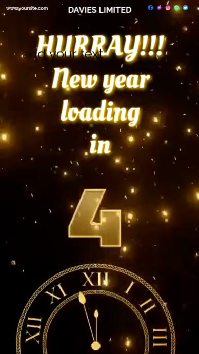 Black Maximalist 2026 Countdown Design Digital Display (9:16) Template ...