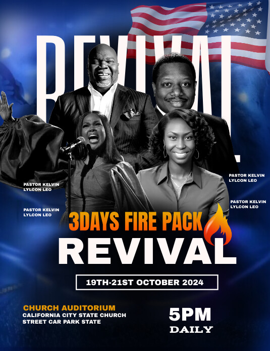 Plantilla de Black Maximalist 3 Days Revival Programs Invi | PosterMyWall