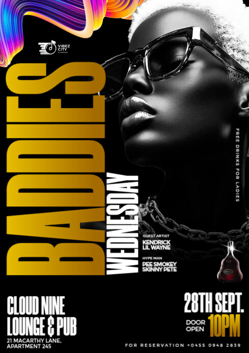 Plantilla de Black Maximalist 3D Baddies Night Party Club Event Flyer ...