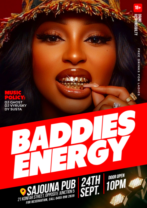 Black Maximalist 3D Baddies Sunday Night Party Event Flyer A4 Template ...