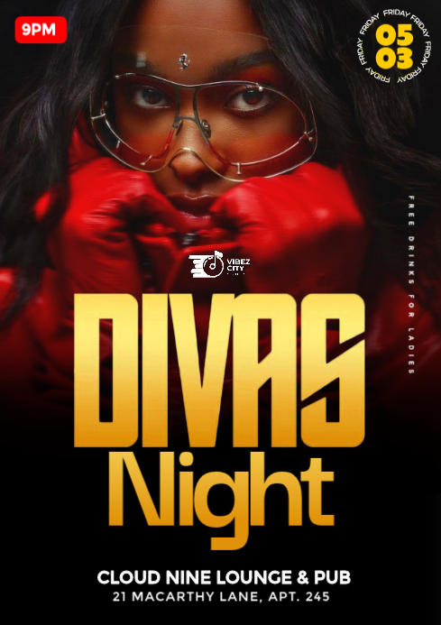 Copy of Black Maximalist 3D Friday Diva's Party Event Flyer A4 ...