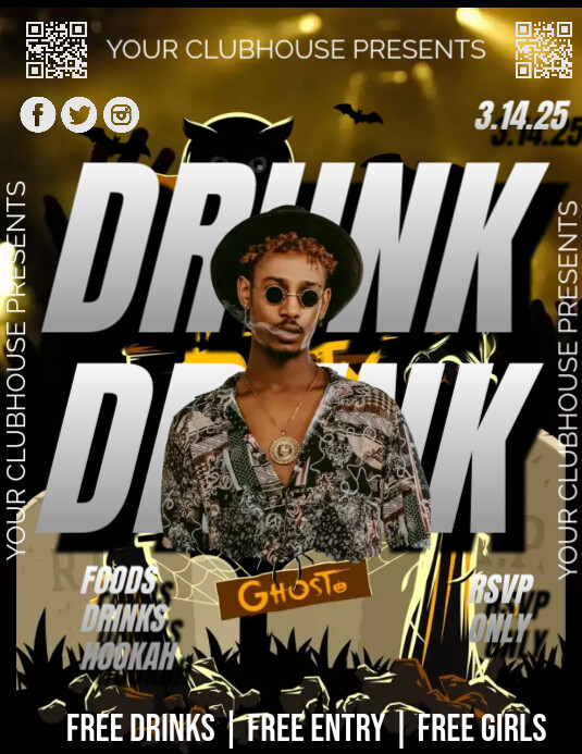 Copy of Black Maximalist 3d Maximalism Drunk Night Flyer (us Letter) | PosterMyWall