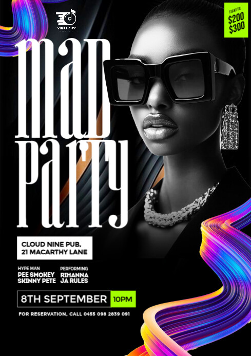 Copy of Black Maximalist 3D Party Girls Freaks Night Club Party Event ...