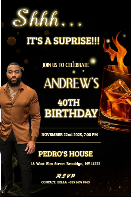 Black Maximalist 40th Birthday Flyer Poster Template | PosterMyWall
