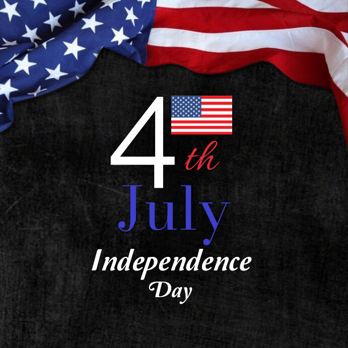 Black Maximalist 4th July Post Template Squar | PosterMyWall