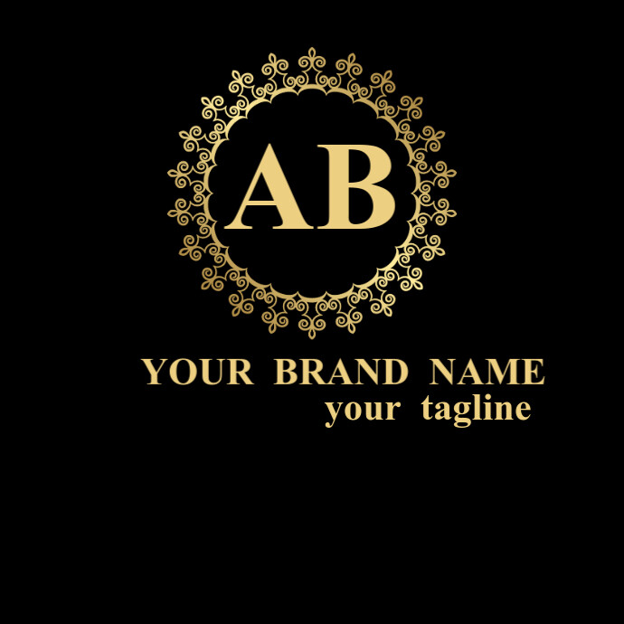 Black Maximalist Ab Logo Template | PosterMyWall