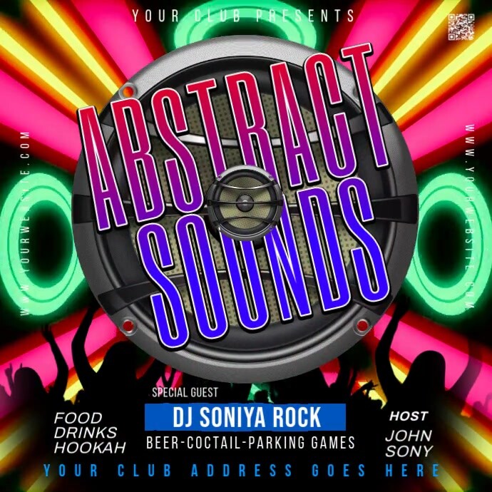 Black Maximalist Abstract Sounds Ad Instagram Post Template | PosterMyWall