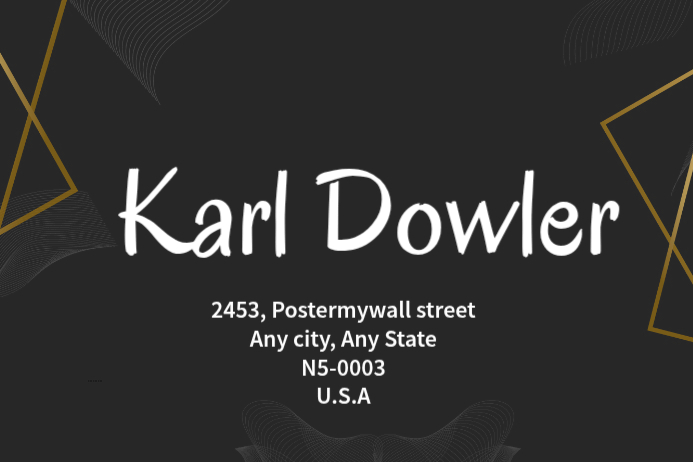 Black Maximalist Address Label Banner 4' × 6' Template | PosterMyWall