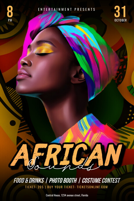 Copy of Black Maximalist African Party Poster | PosterMyWall