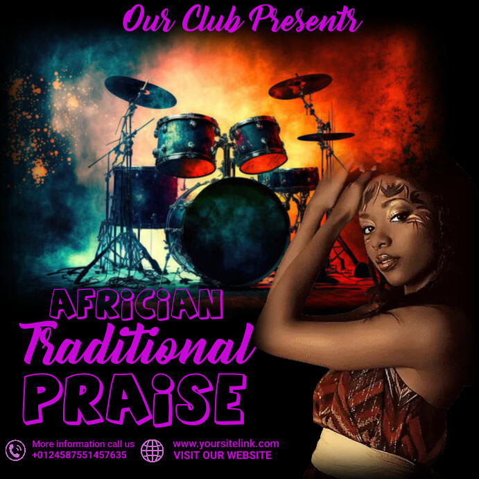 Plantilla de Black Maximalist Africian Traditional Praise | PosterMyWall