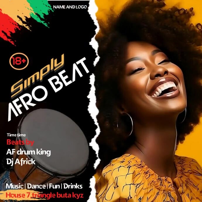 Black Maximalist Afro Beat Invite Instagram P Template | PosterMyWall