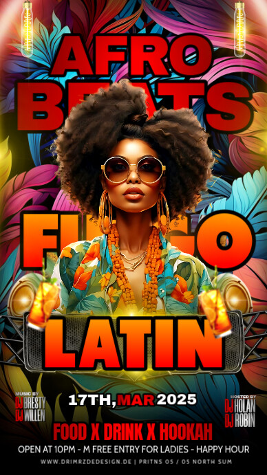 Copy of Black Maximalist Afro Beats Latin Party Instagram Story ...