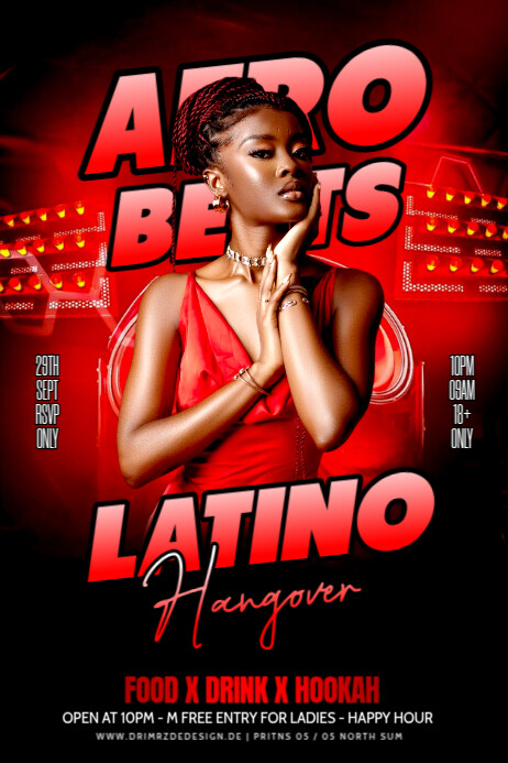 Black Maximalist Afro Beats Party Poster Template | PosterMyWall