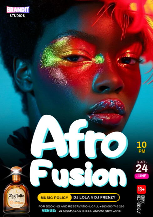 Black Maximalist Afro Fusion Club Event Flyer A4 A4 Template | PosterMyWall