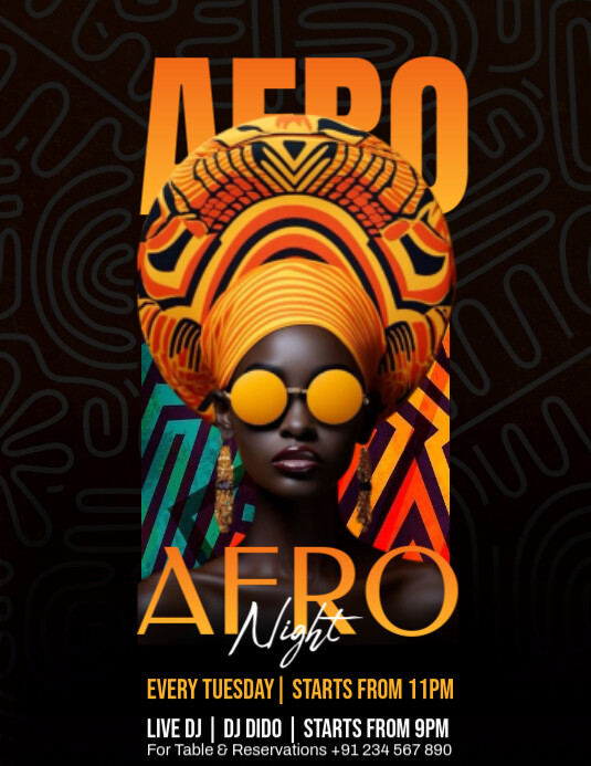 Black Maximalist Afro Night Flyer (us Letter) Templat | PosterMyWall
