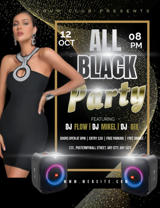 Copy of Black Maximalist All Black Party Flyer (us L | PosterMyWall