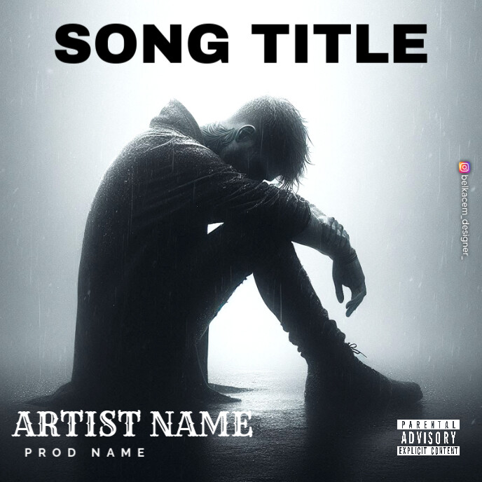 Black Maximalist Alone Sad Album Cover Template | PosterMyWall