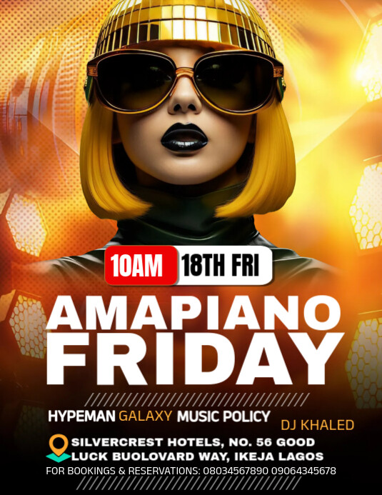 Black Maximalist Amapiano Friday Flyer (us Letter) Template | PosterMyWall