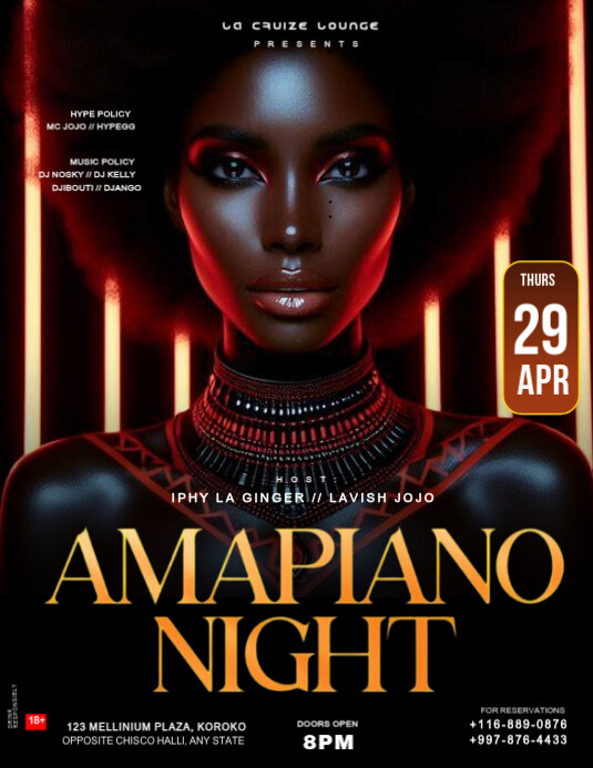 Black Maximalist Amapiano Night Flyer (us Letter) Template | PosterMyWall